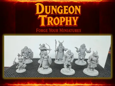 Dungeon Trophy – Heroes Miniatures Pack Vol. 1 - Free 3D Print Model ...