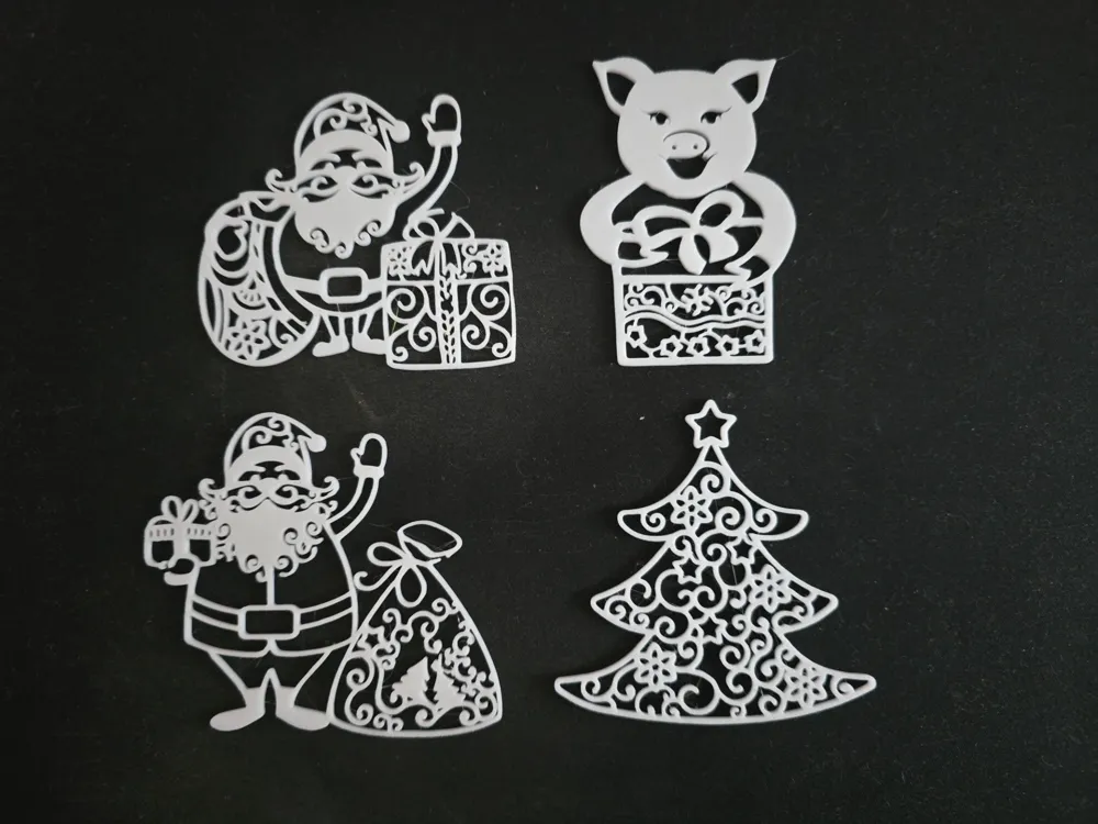 4x each 2D Christmas decorations for the tree by 3Devil - MakerWorld