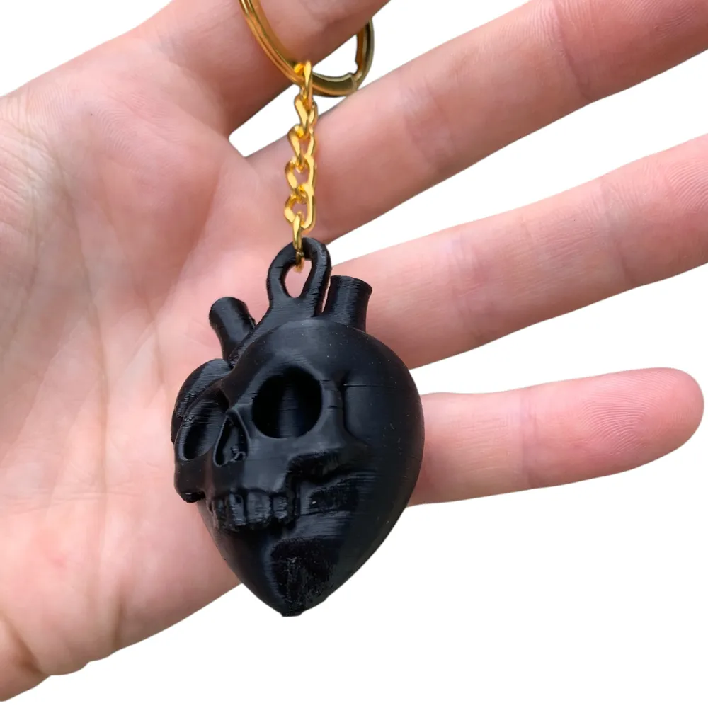 Skull Heart Pendant, Anatomical Heart Skull - Free 3D Print Model ...