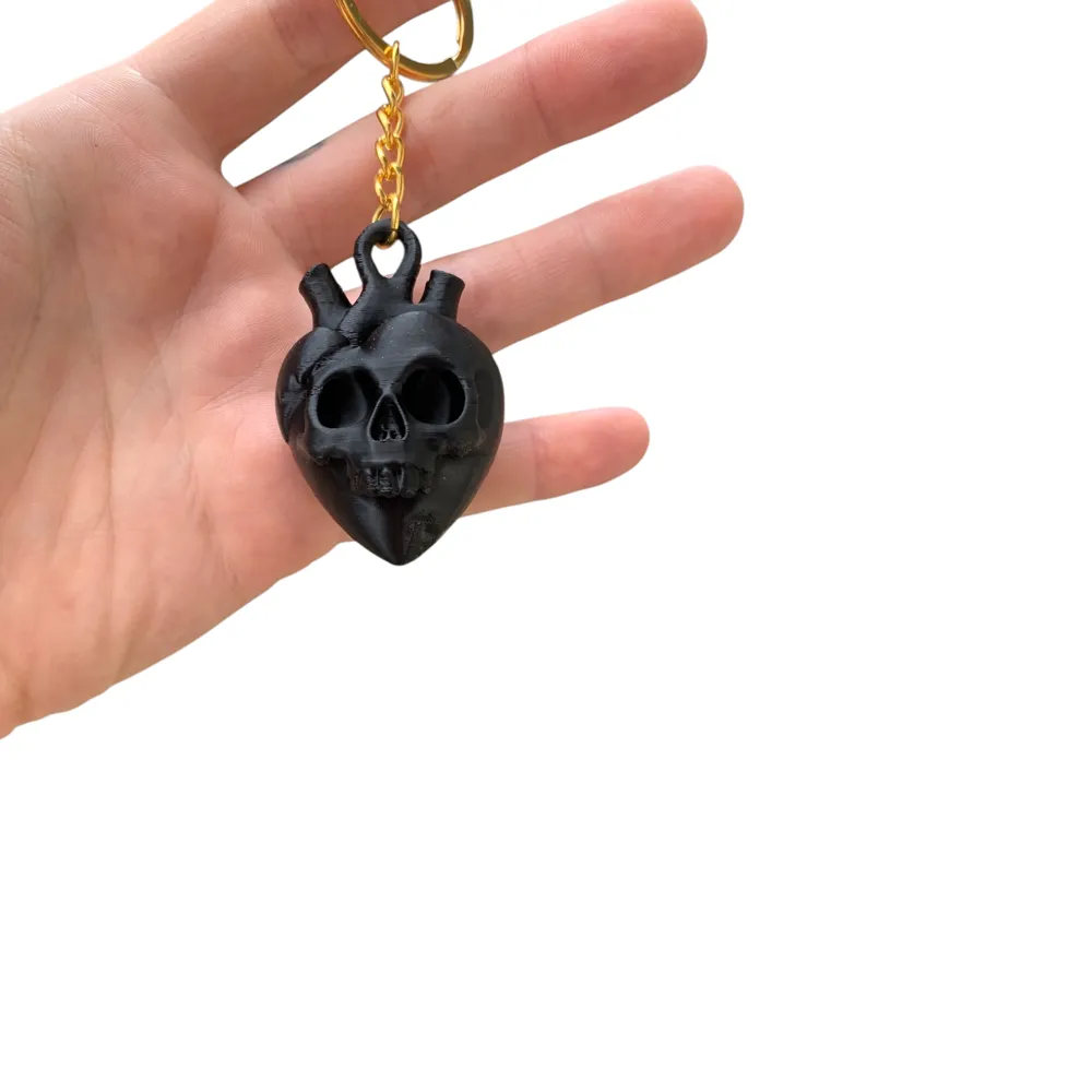 Skull Heart Pendant, Anatomical Heart Skull - Free 3D Print Model ...