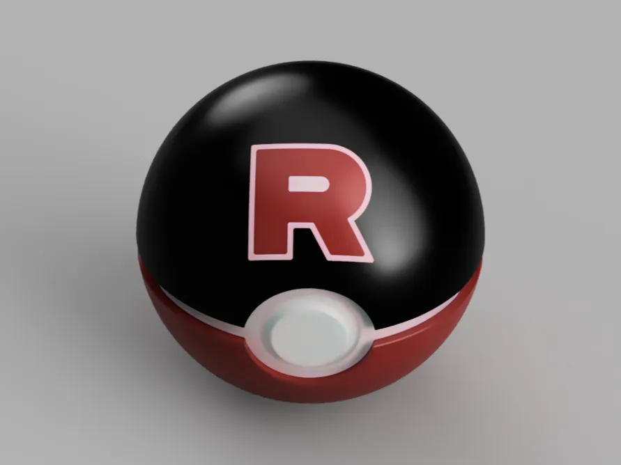 Team Rocket Ball - Pokemon - Pokeball Functional - Free 3D Print Model ...