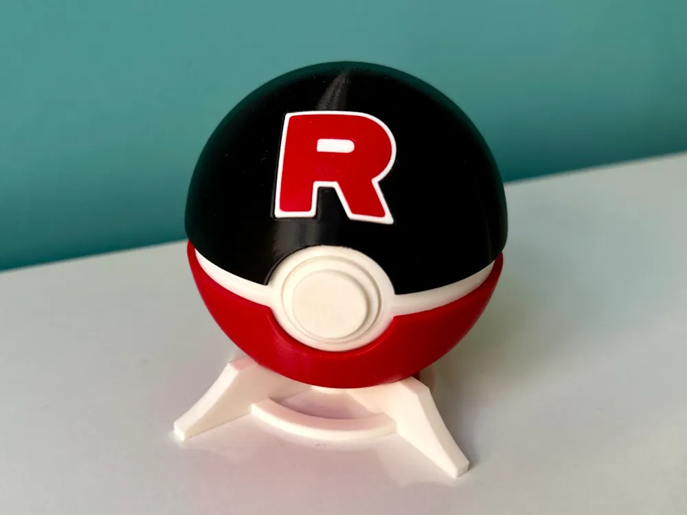 Team Rocket Ball - Pokemon - Pokeball Functional - Free 3D Print Model ...