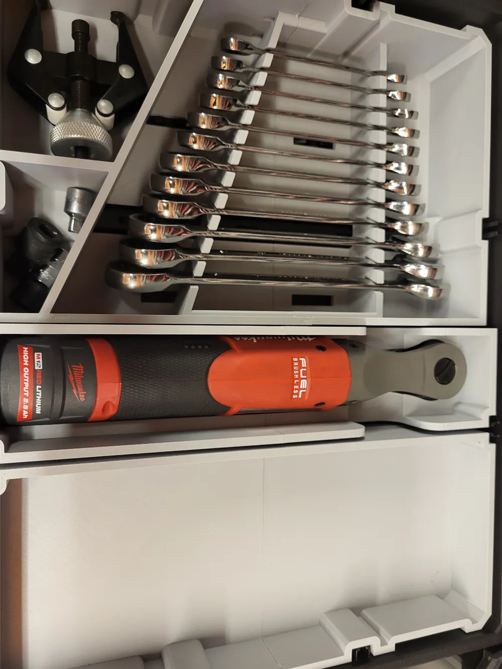 Slim organiser for M12 fuel ratchet packout drawer by Milwaukee Dave ...