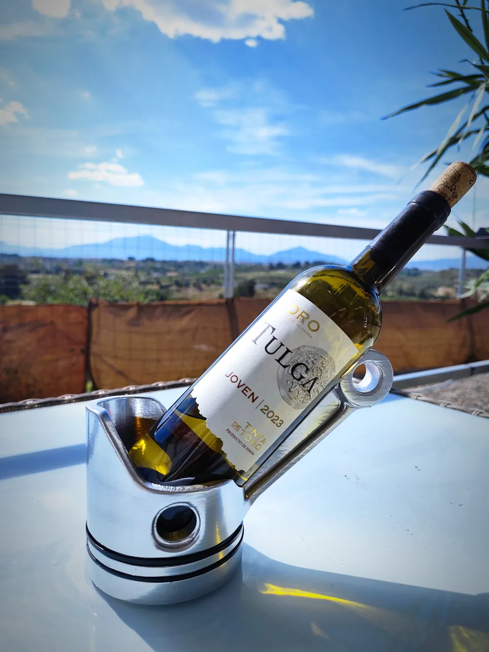 Titular de botella de vino tipo pistón gigante - Modelo de impresión 3D ...