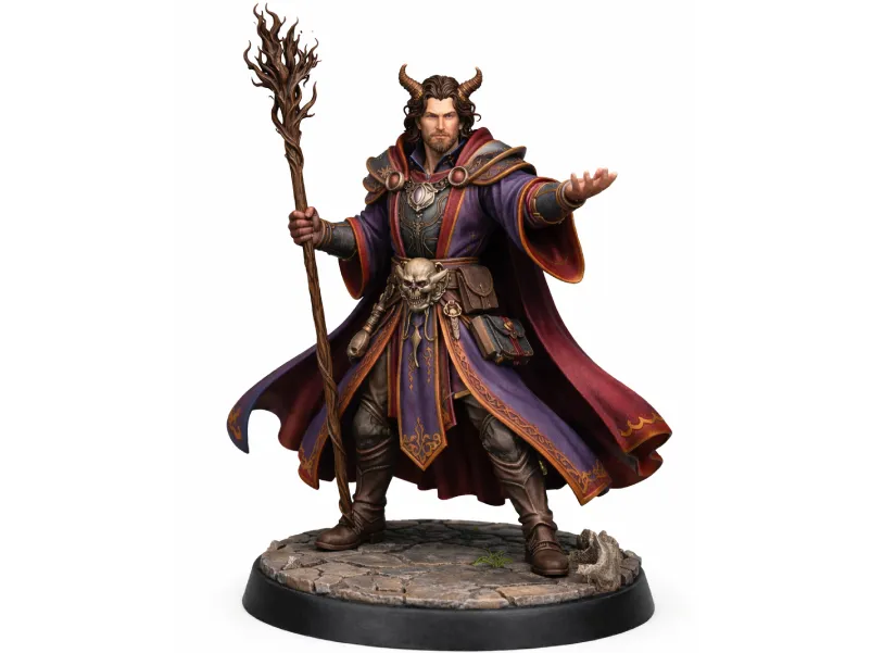 Human Warlock Miniature - Free 3D Print Model - MakerWorld