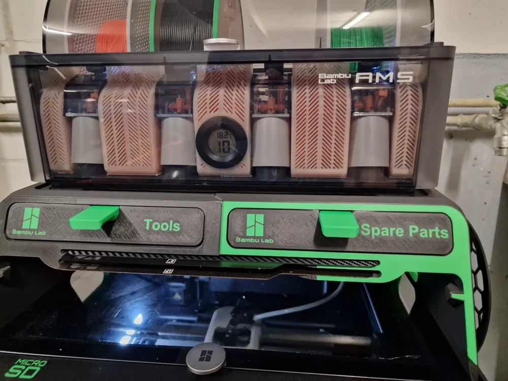 AMS Riser V2 Drawer Faceplates with Custom Text - Free 3D Print Model ...