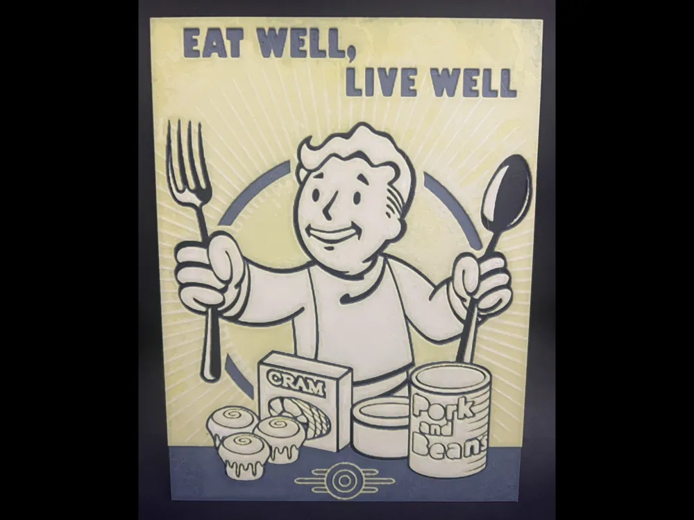 Fallout - Eat Well, Live Well - Vault Poster by Regis - MakerWorld