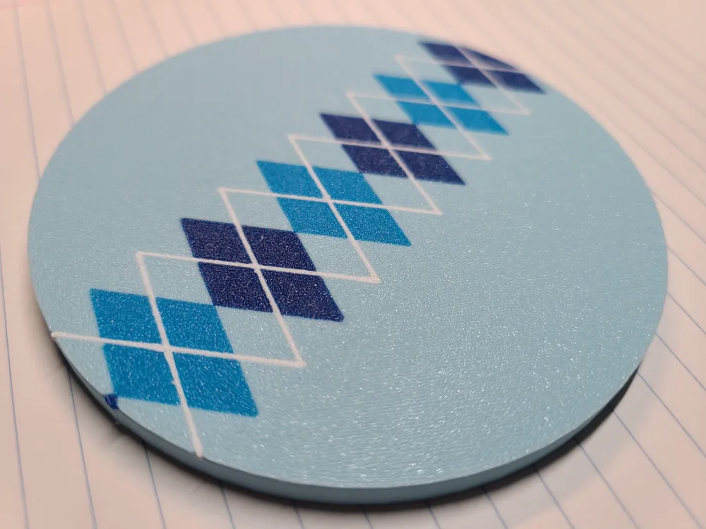 Simple Argyle Pattern Coaster by dietpeachfanta - MakerWorld