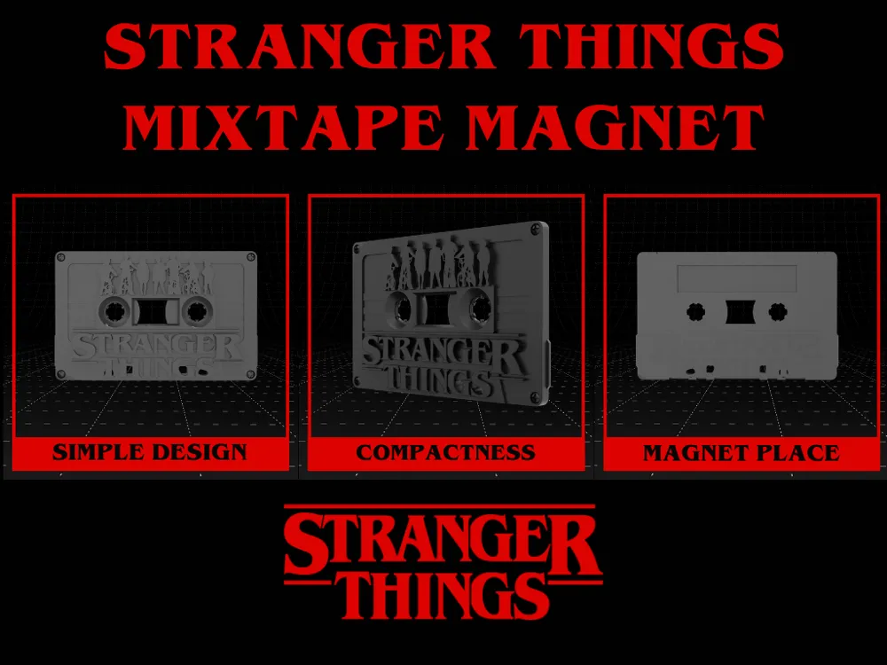 Stranger Things Mixtape Magnet – Fan Made by 3d_fact MakerWorld ...