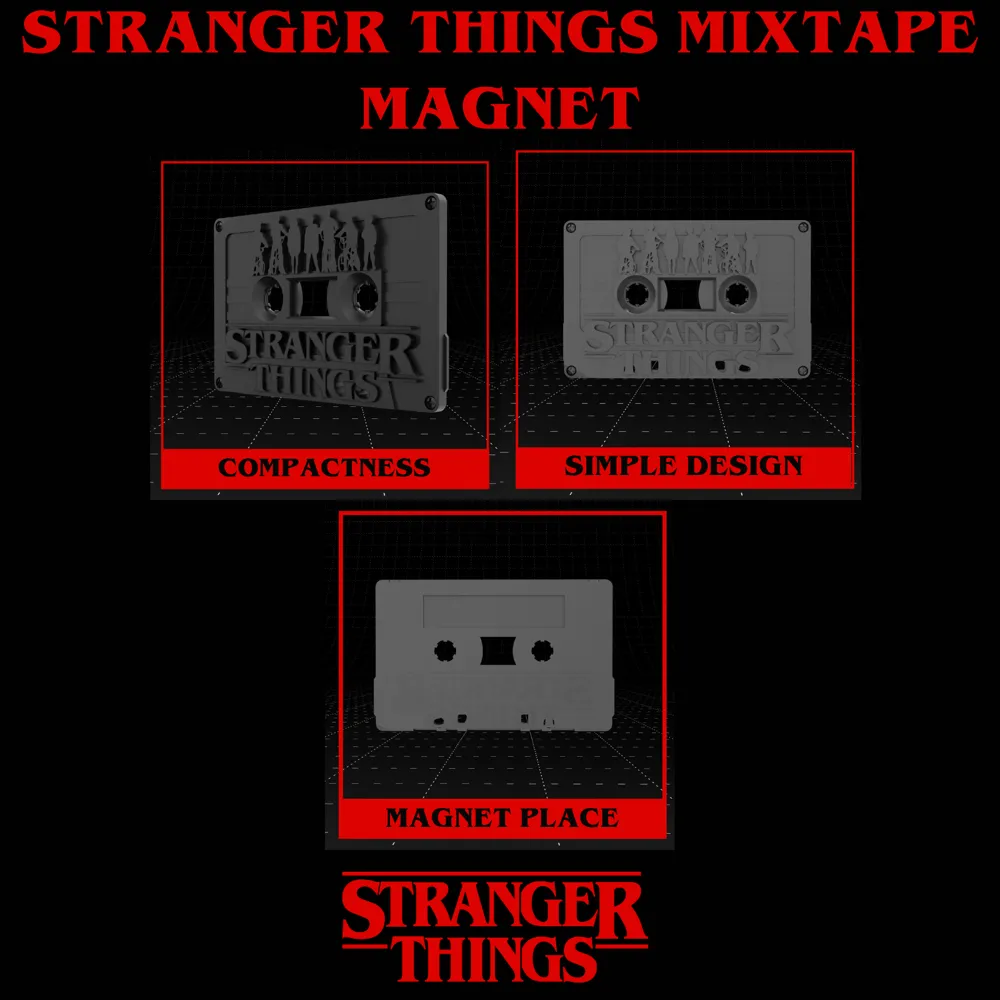 Stranger Things Mixtape Magnet – Fan Made by 3d_fact MakerWorld ...