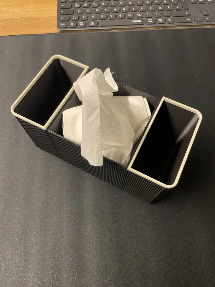 Organizer with tissue box and compartments - Free 3D Print Model ...