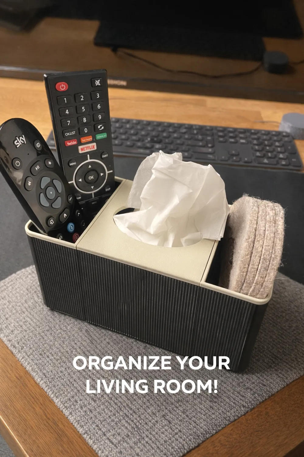 Organizer with tissue box and compartments - Free 3D Print Model ...