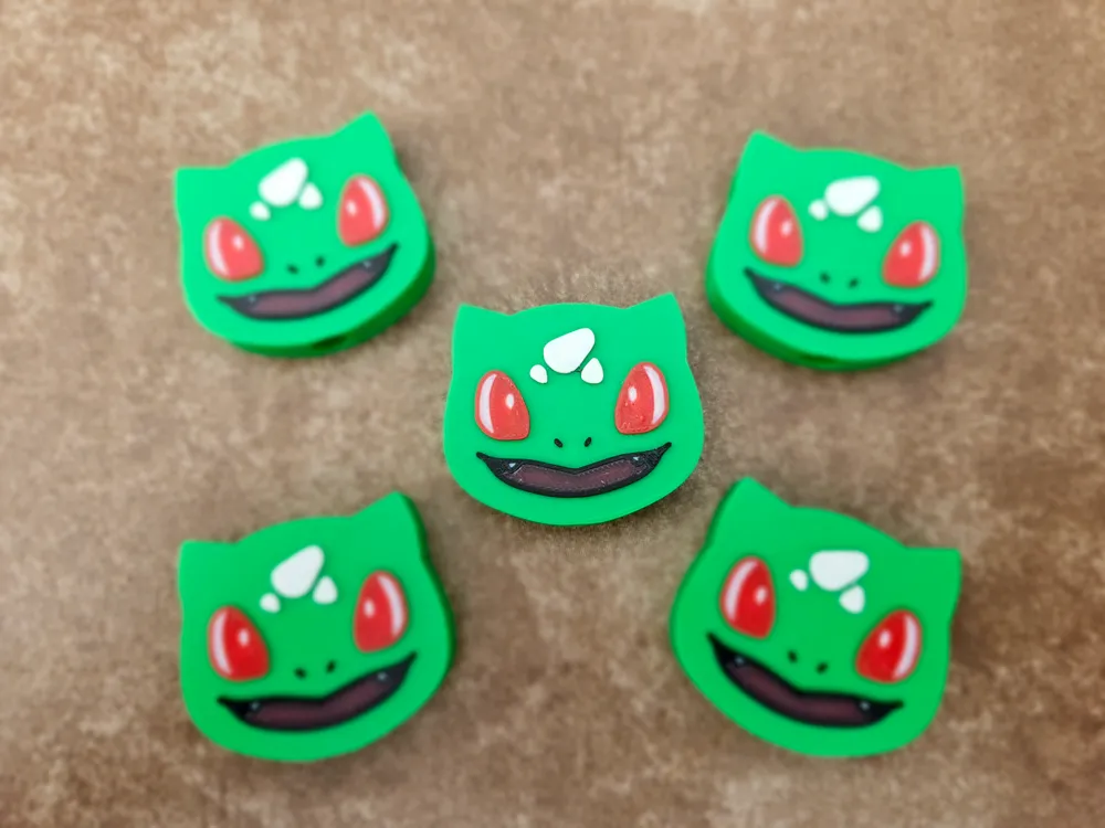 Bulbasaur Face straw topper by 3dprints21 MakerWorld: Download Free 3D ...