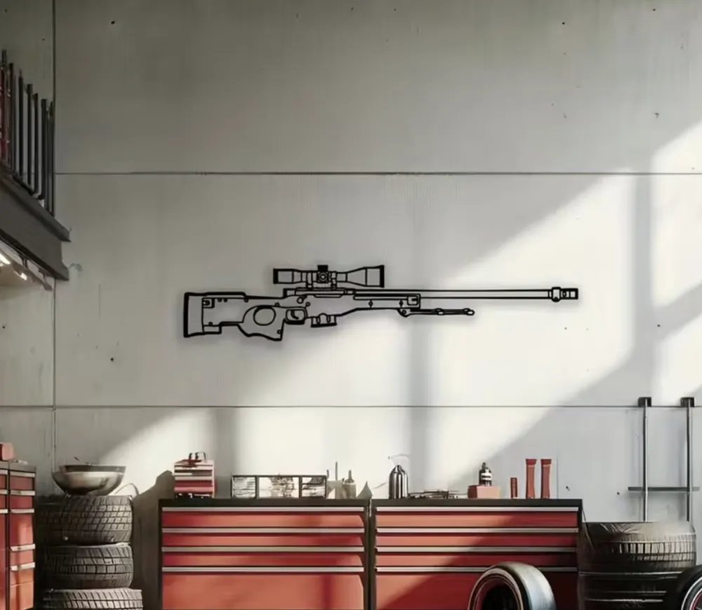 Sniper rifle 2D art - Free 3D Print Model - MakerWorld