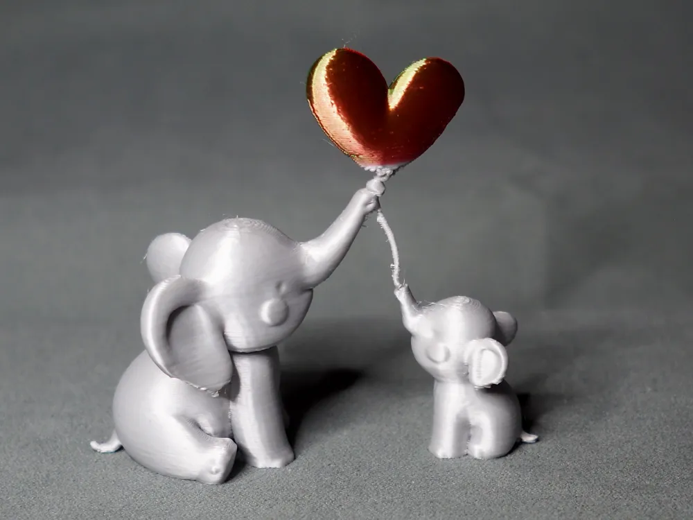 Elephant Love - heart balloon - Free 3D Print Model - MakerWorld