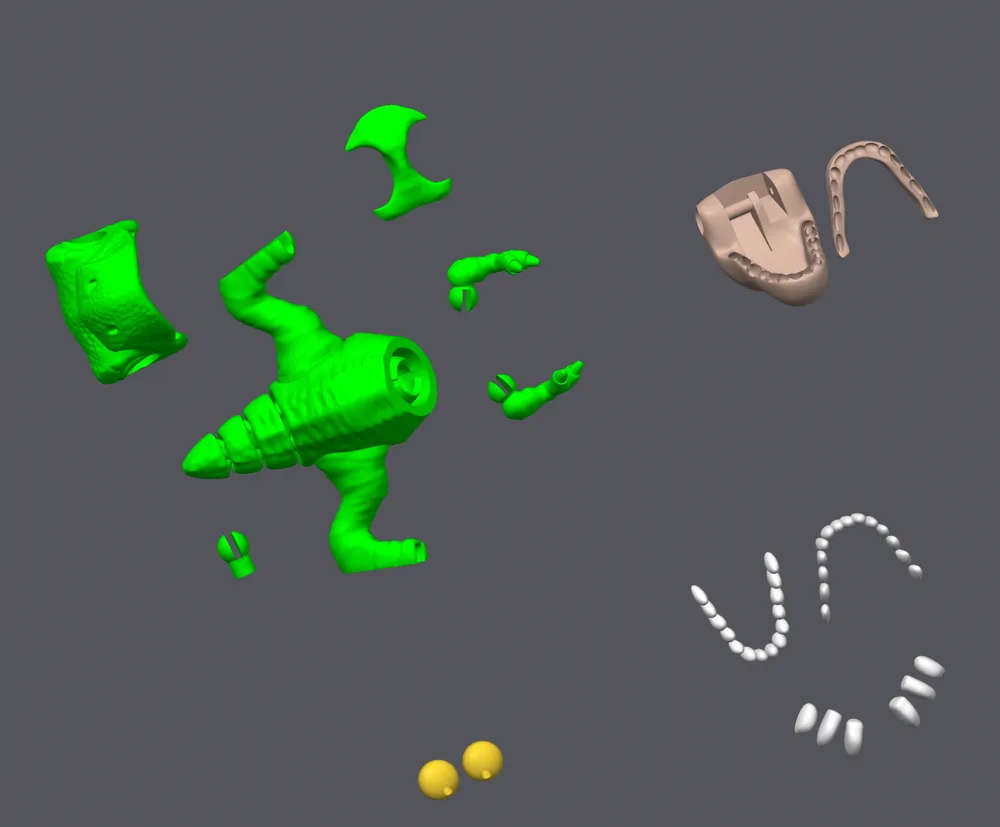 BITING T-REX (MULTIPART PRINT) Remixed by ilRox.3D MakerWorld: Download ...