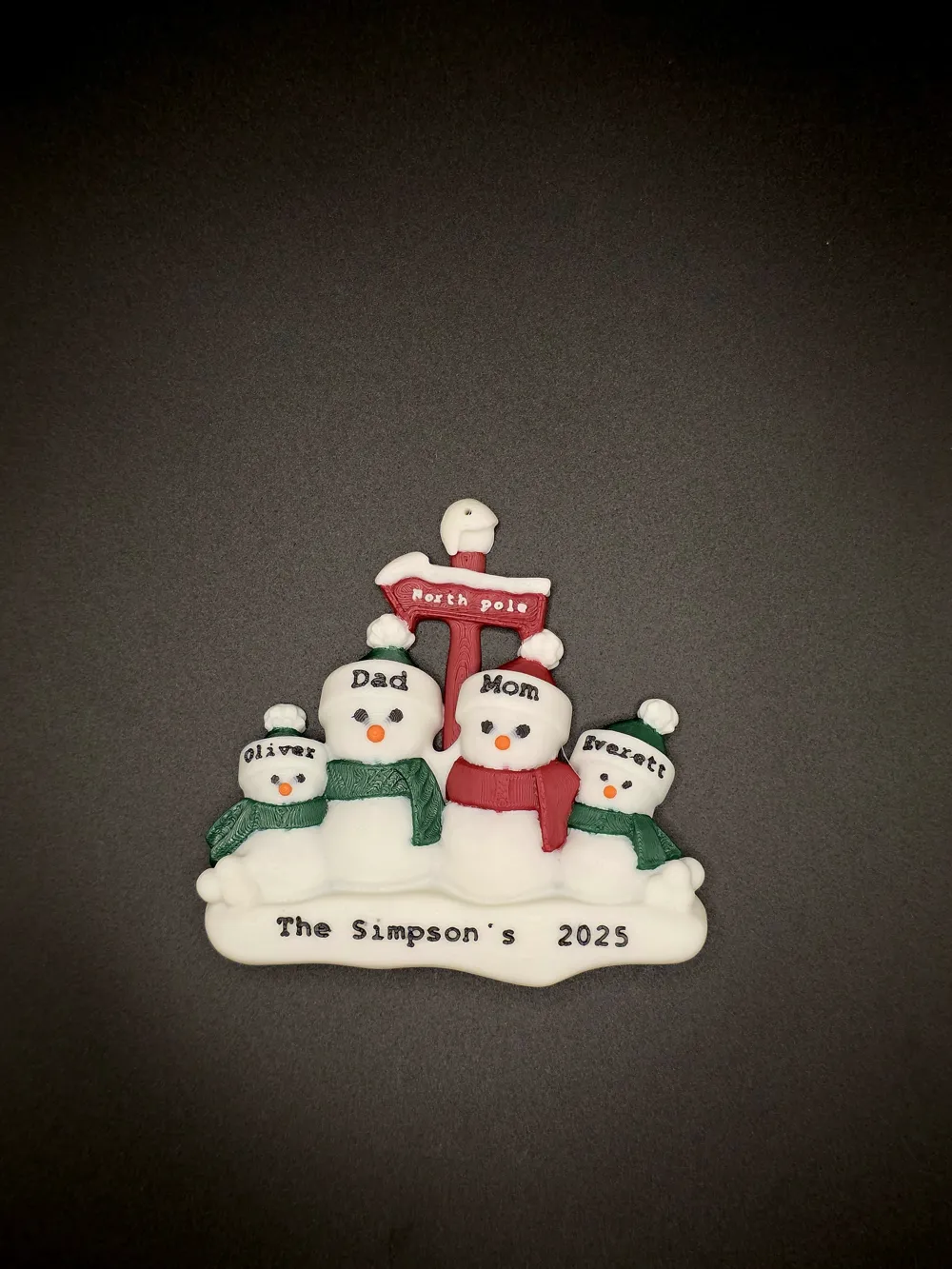 Customizable personalized Snowman family ornament - Free 3D Print Model ...
