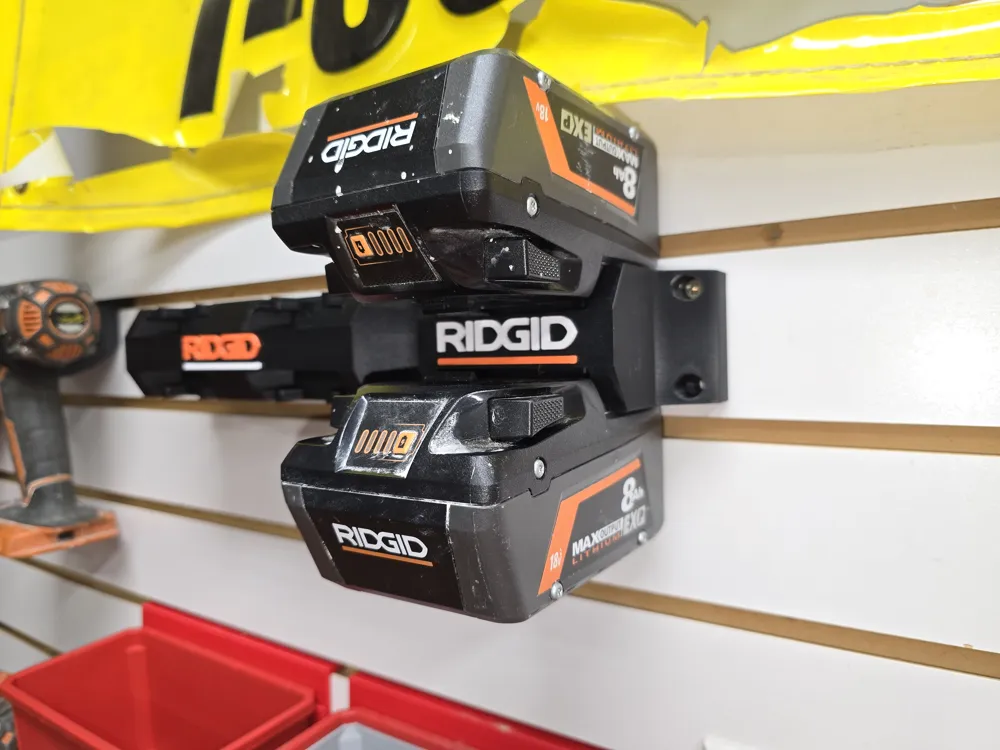 Ridgid 18V Battery Wall Mount – 2 & 4-Slot Holders - Free 3D Print ...