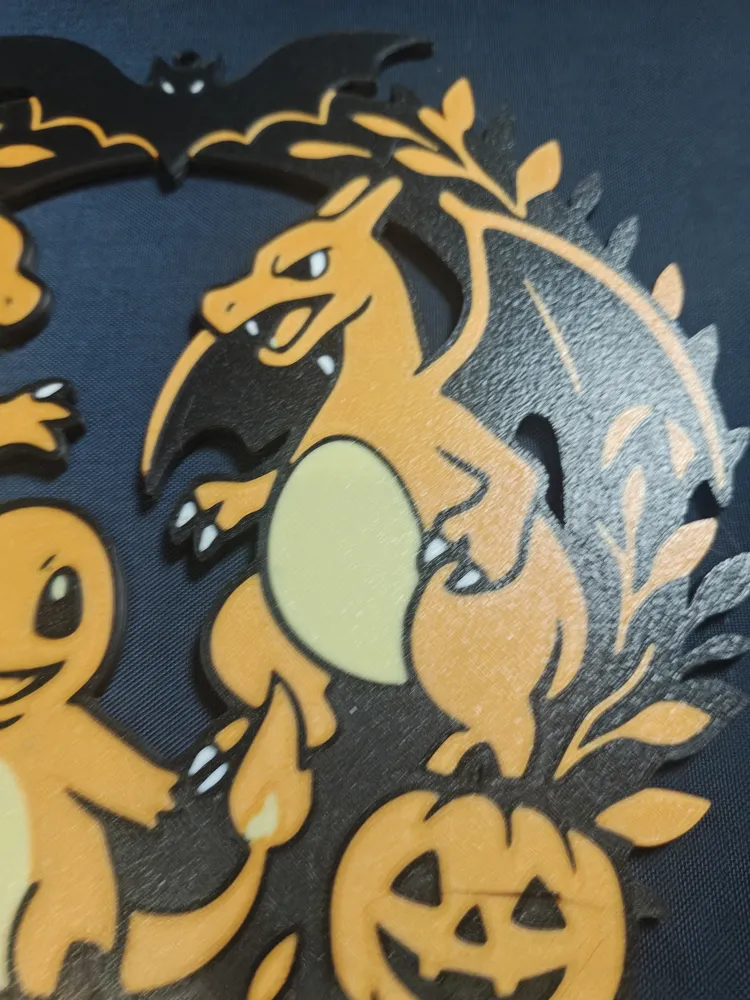 Charizard Evolution Halloween Wreath - Free 3D Print Model - MakerWorld