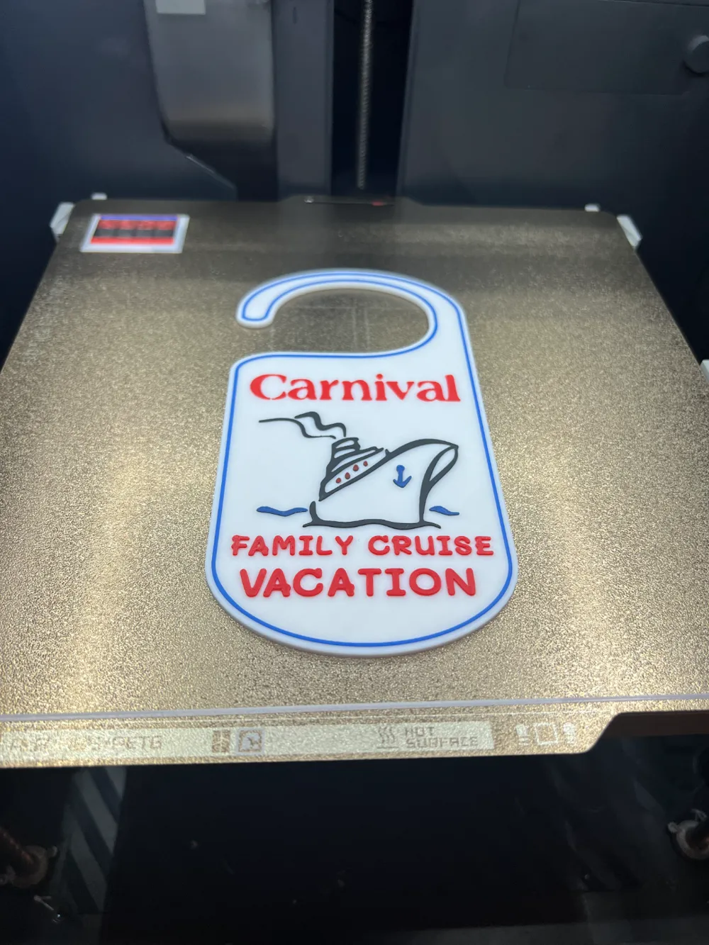 Carnival Cruise Family Vacation Door Hanger by 3Dprinting4fun - MakerWorld