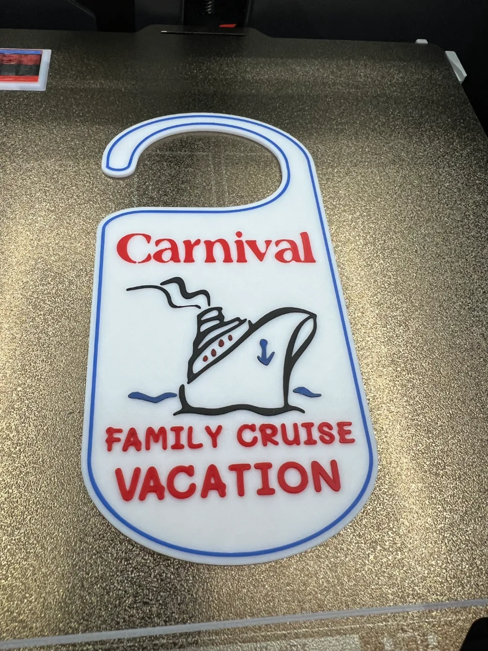 Carnival Cruise Family Vacation Door Hanger by 3Dprinting4fun - MakerWorld