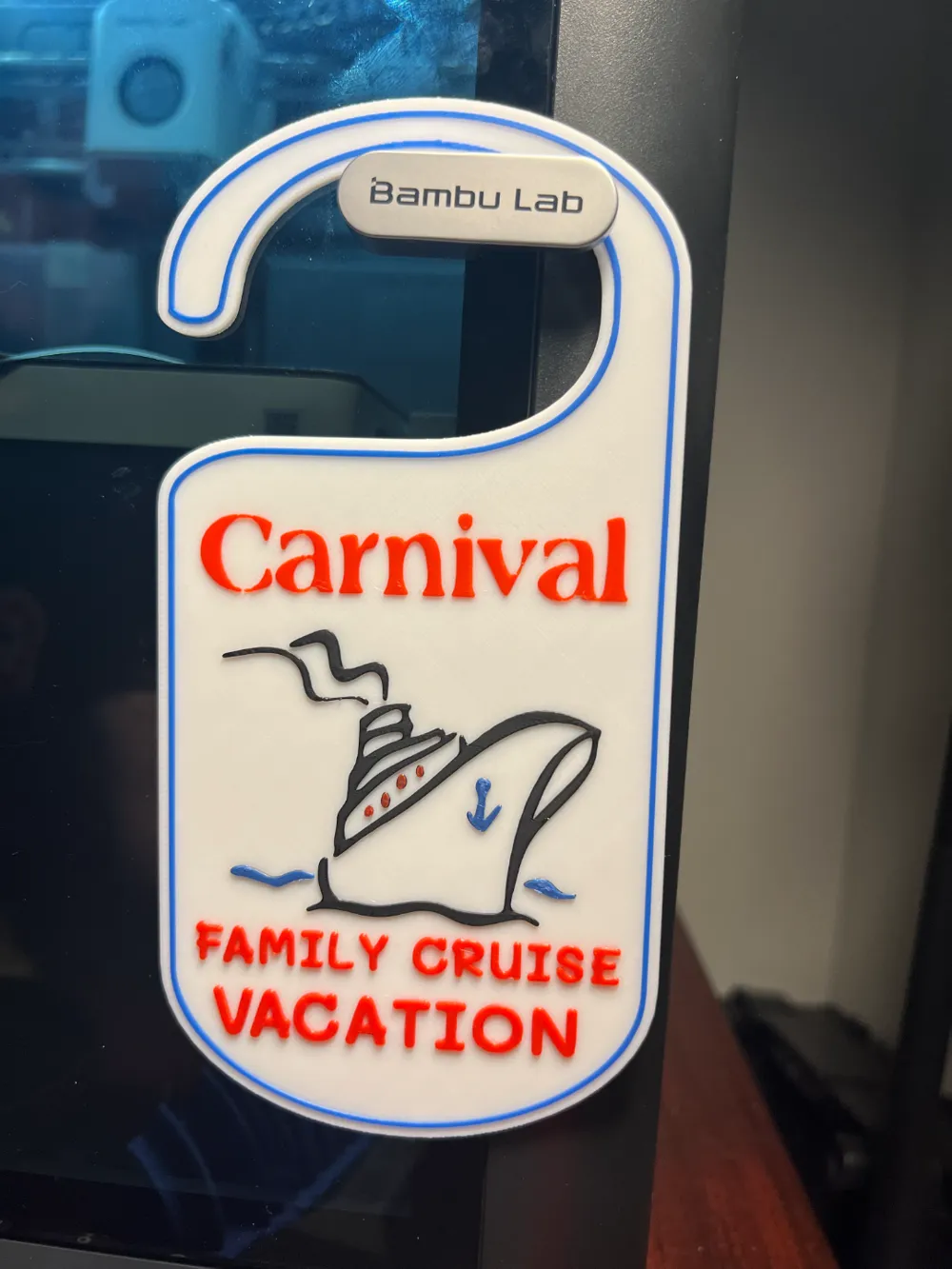 Carnival Cruise Family Vacation Door Hanger by 3Dprinting4fun - MakerWorld