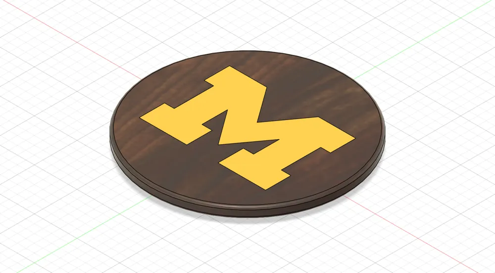 Michigan Wood Inlay Coaster by module MakerWorld: Download Free 3D Models