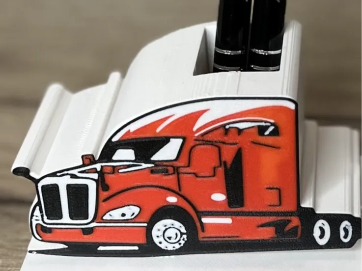 American Truck 2D Pen holder - Free 3D Print Model - MakerWorld