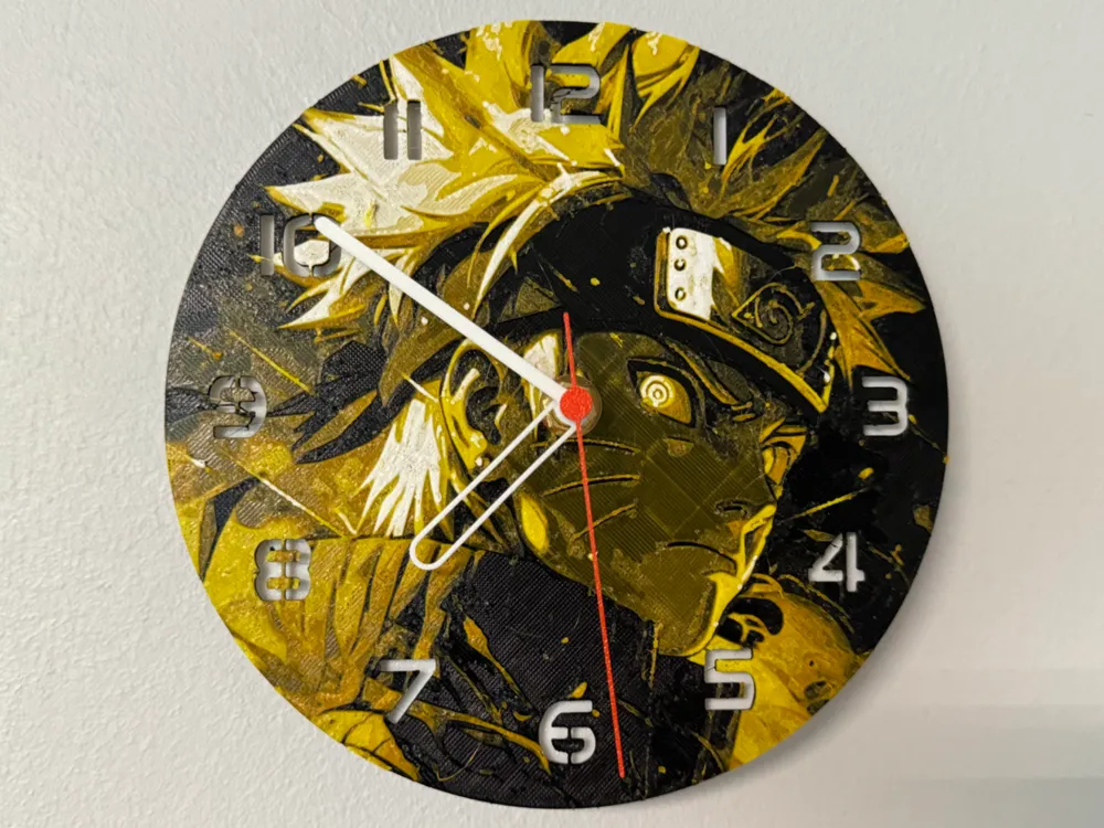 Wall / Desk Clock Naruto HueForge Remixed by cP3D - MakerWorld