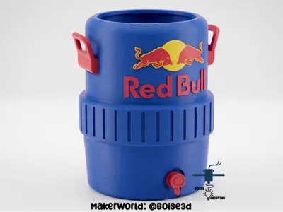 Red Bull – Igloo Cooler Koozie - Free 3D Print Model - MakerWorld