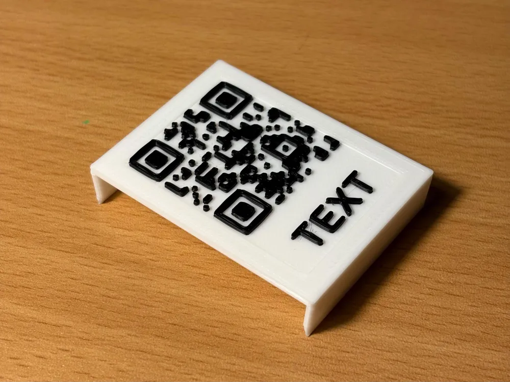 QR Code + Text Label Tag for Shelf by FEF MakerWorld: Download Free 3D ...