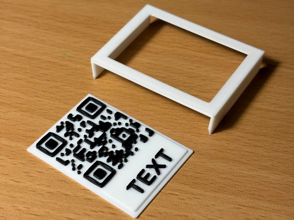 QR Code + Text Label Tag for Shelf by FEF MakerWorld: Download Free 3D ...