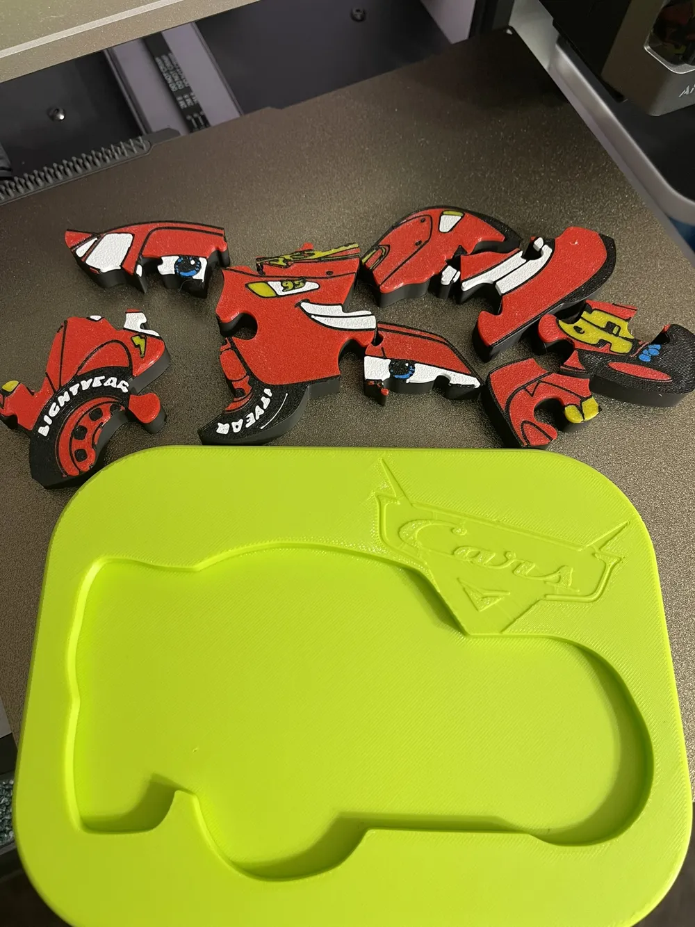 Lighting McQueen - insert puzzle for kids - AMS - Free 3D Print Model ...