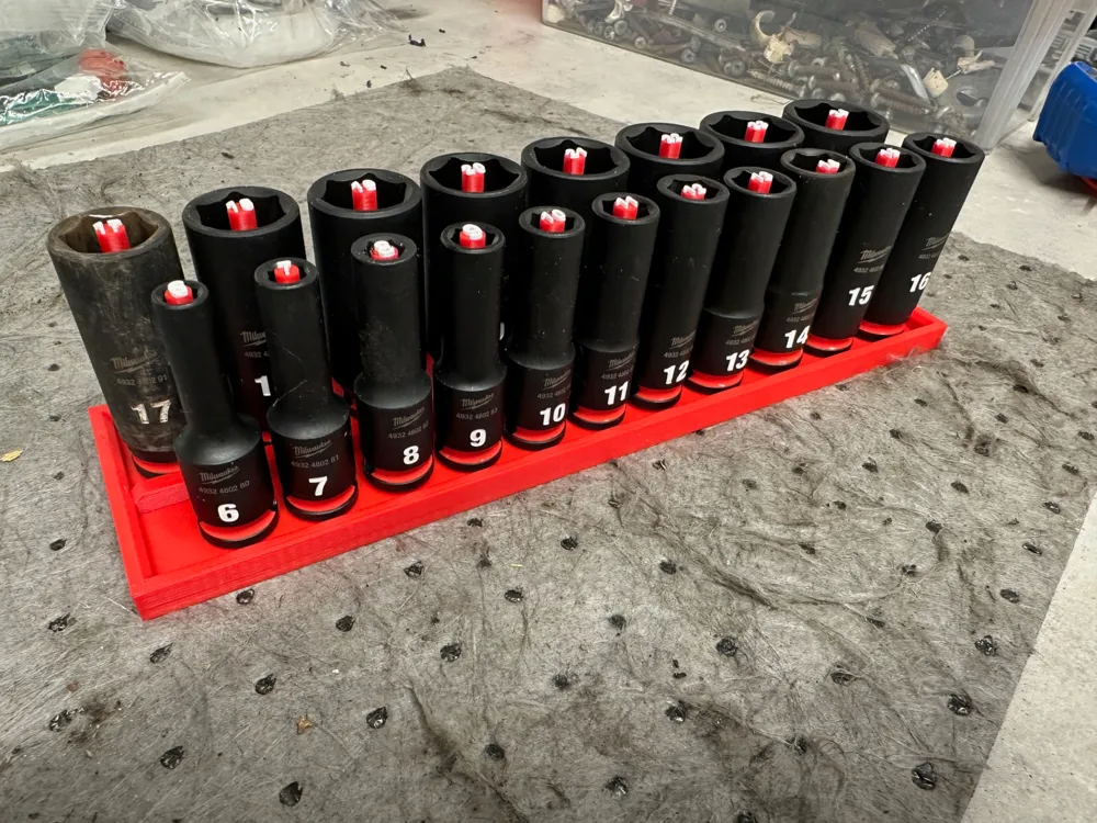 Socket tray holder 3/8" - Free 3D Print Model - MakerWorld