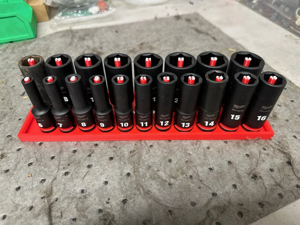 Socket tray holder 3/8" - Free 3D Print Model - MakerWorld