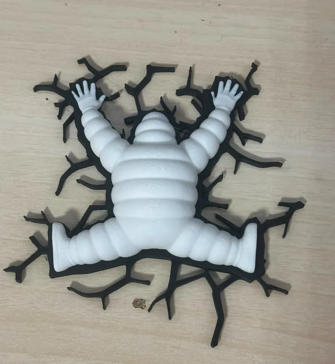 Michelin crashed sticker magnet wall decor - Free 3D Print Model ...