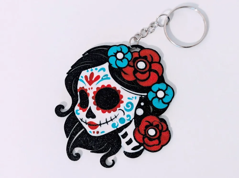 La Calavera Catrina Keychain by Alexis_ - MakerWorld