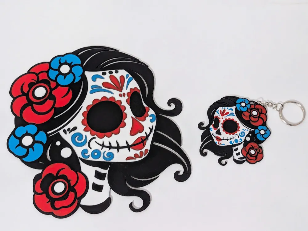 La Calavera Catrina - Wall Art & Keychain by Alexis_ MakerWorld ...