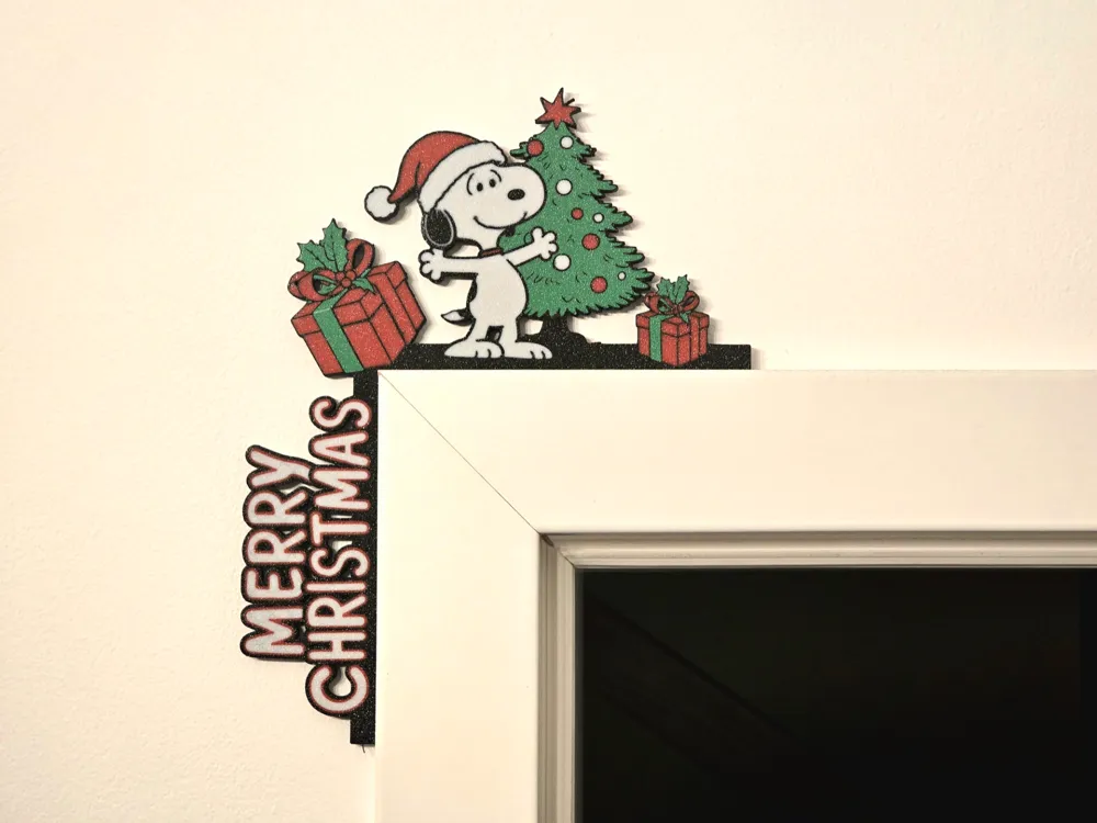 Christmas Snoopy door corner - left and right by Goomol DIY - MakerWorld