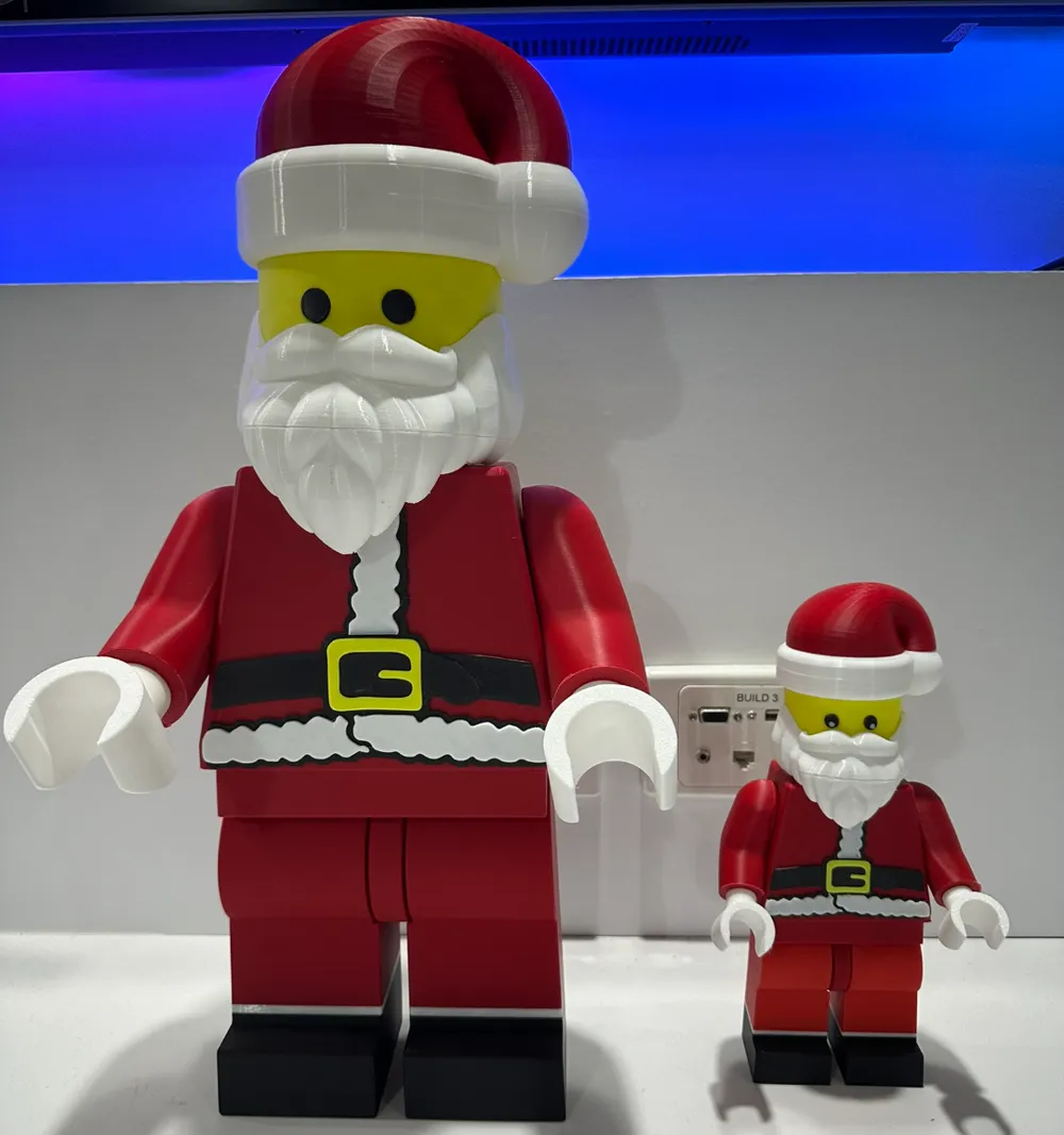 Mega Brick Santa 50% Scale 10:1 Minifigure Remixed by DMcKell - MakerWorld