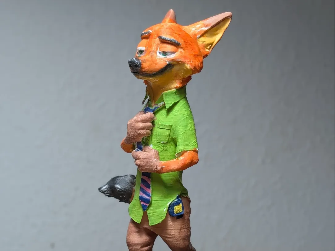 Nick Wilde - Zootopia Fox (3D Coloring Edition) - Free 3D Print Model ...