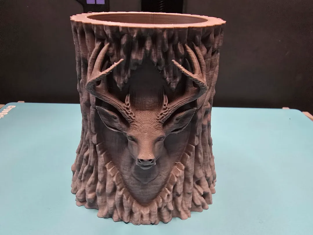 Deer Head Stump Pen/Pencil Holder - Free 3D Print Model - MakerWorld