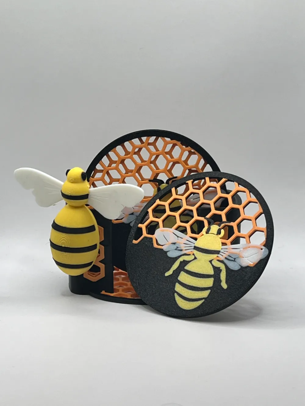 Honeycomb & Bee Coaster Set – Nature-Inspired - Free 3D Print Model ...