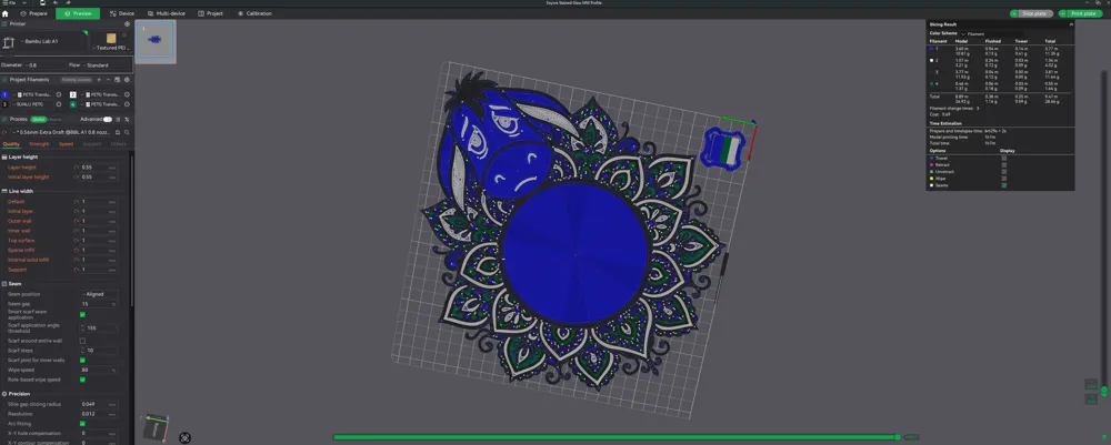 Eeyore Themed Stained Glass by Killians82 MakerWorld: Download Free 3D ...
