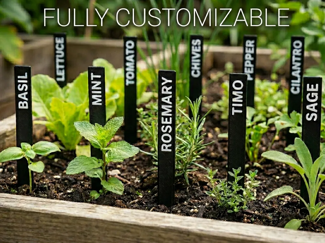 Minimalist Vertical Plant Marker | Customizable - Free 3D Print Model ...