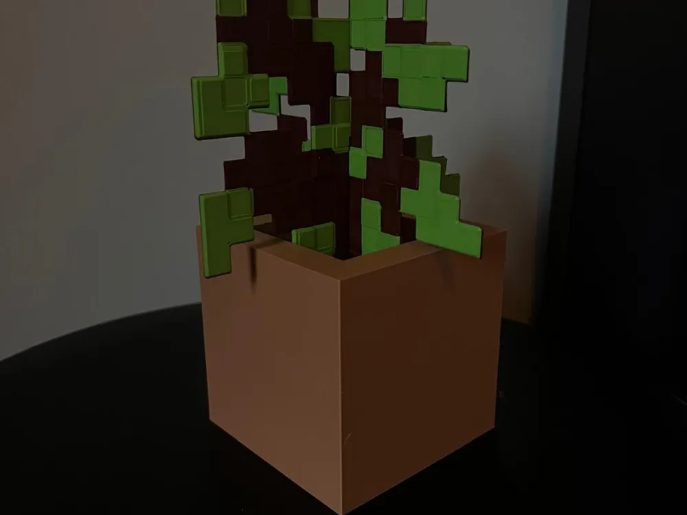Minecraft Oak sapling In A Pot by kip - MakerWorld