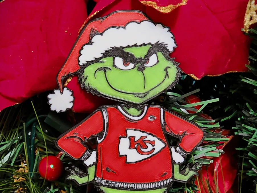 Chiefs Santa Grinch Ornament by Ray - MakerWorld