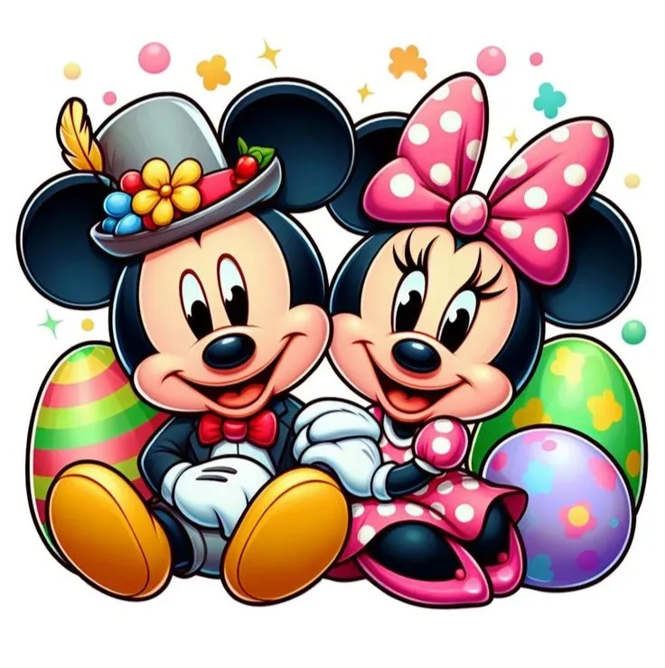 Mickey and Minnie Mouse, Happy Easter by Kz3DDD - MakerWorld