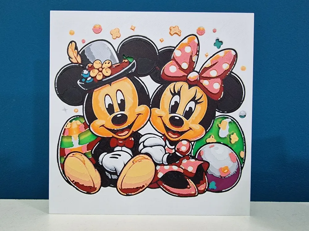 Mickey and Minnie Mouse, Happy Easter by Kz3DDD - MakerWorld