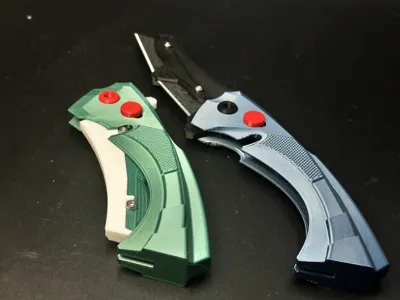 Heavy-Duty Folding Utility Knife with Lock Button by Trent Studio MakerWorld: Download Free 3D ...